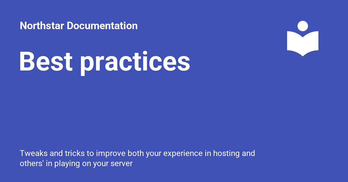 Best practices - Northstar Documentation